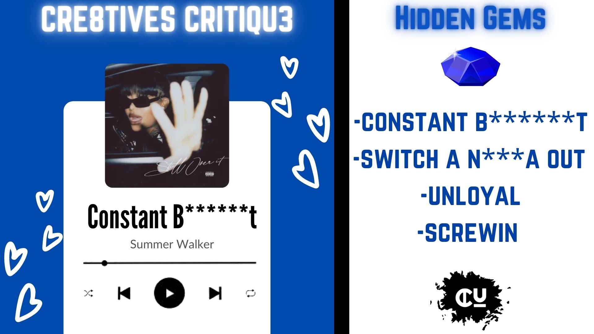 Cre8tives Critiqu3- Still Over It